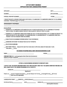 Landscaping Permit Application 2017 - City of West Okoboji