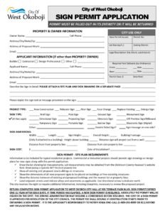 West Okoboji Sign Permit Application - City of West Okoboji